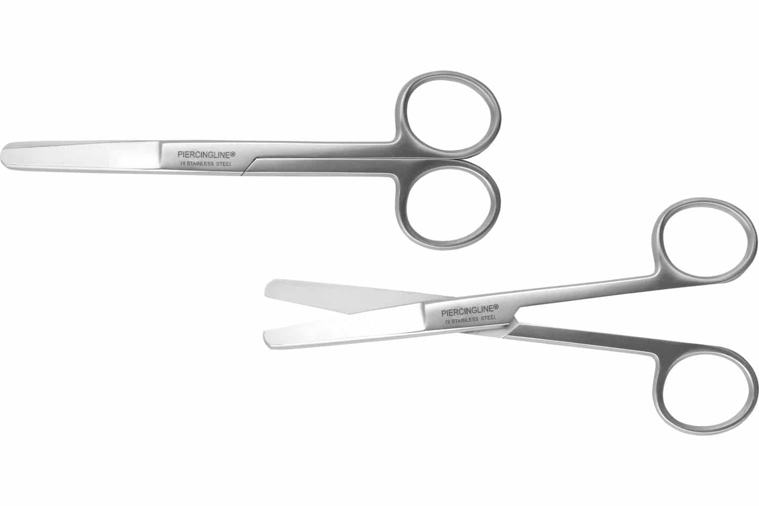 Stainless steel scissors with two flattened sides | PIERCINGLINE